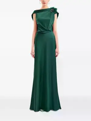 GEMY MAALOUF Draped Brooch-embellished Dress