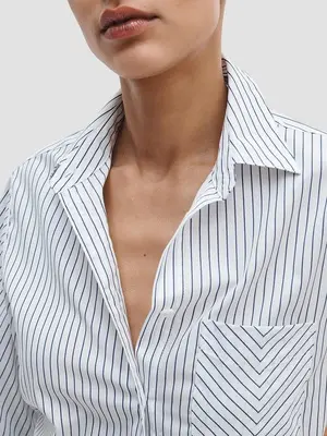 Rag & Bone Lucia Striped Cotton Mini-shirtdress - Navy Stripe