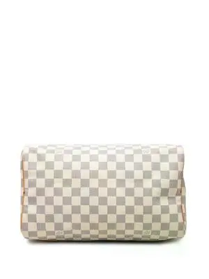 LOUIS VUITTON 2011 Damier Azur Speedy 30 Boston Bag - White