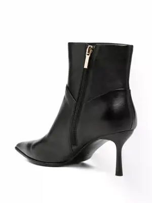 CAFÈNOIR Pointed-toe Leather Ankle Boots