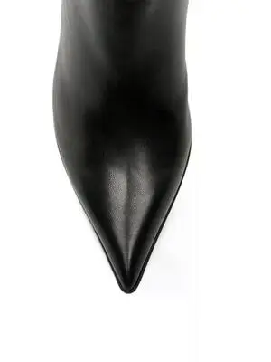 CAFÈNOIR Pointed-toe Leather Ankle Boots