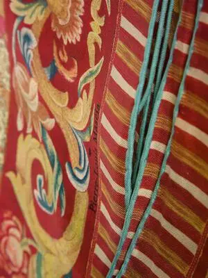 PIERRE-LOUIS MASCIA Floral-print Striped Scarf