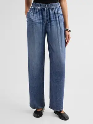 Rag & Bone Rb Miramar Slink Printed Wide-leg Pull-on Pants