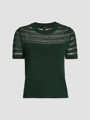 Rag & Bone Britt Pointelle Short-sleeve Knit Top - Forest
