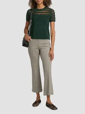 Rag & Bone Britt Pointelle Short-sleeve Knit Top - Forest