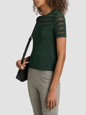 Rag & Bone Britt Pointelle Short-sleeve Knit Top - Forest