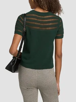 Rag & Bone Britt Pointelle Short-sleeve Knit Top - Forest