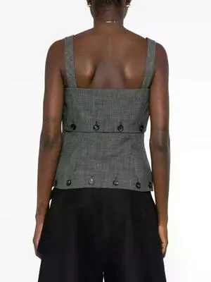 FERRAGAMO Mouliné Button-up Top - Grey