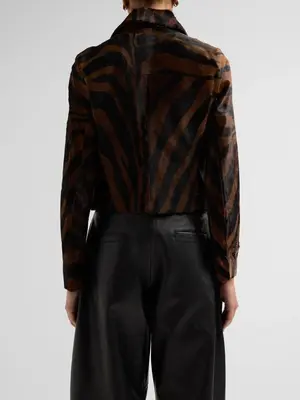 Simkhai Daria Print Leather Jacket