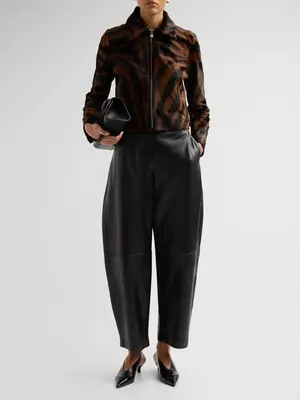 Simkhai Daria Print Leather Jacket