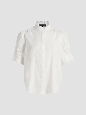 Rag & Bone Dakota Cotton Poplin Puff-sleeve Shirt
