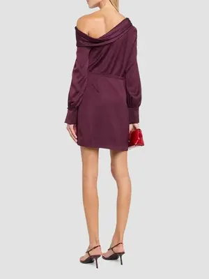 Simkhai Cameron Draped Mini Dress - Fig