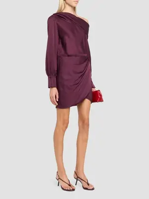 Simkhai Cameron Draped Mini Dress - Fig