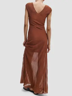 Rag & Bone Aubrey Metallic Rib-knit Maxi Dress