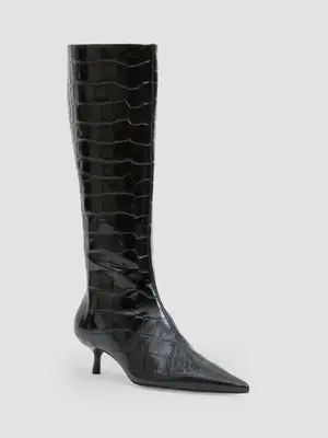 Simkhai Janine Croc-embossed Leather Knee-high Boots