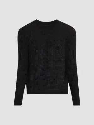 Rag & Bone Harvey Textured Knit Crewneck Top - Black