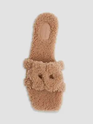 Simkhai Monogram Shearling Sandals