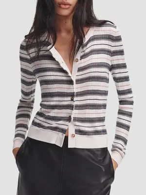Rag & Bone Teresa Silk-blend Stripe Cardigan