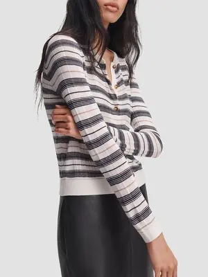 Rag & Bone Teresa Silk-blend Stripe Cardigan
