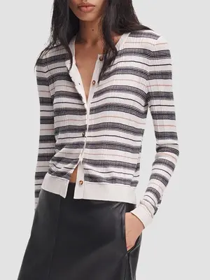 Rag & Bone Teresa Silk-blend Stripe Cardigan
