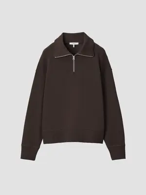 Rag & Bone The Everyday Terry Half-zip Sweatshirt - Espresso