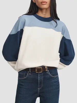 Rag & Bone The Everyday Terry Seamed Sweatshirt - Blue Multi