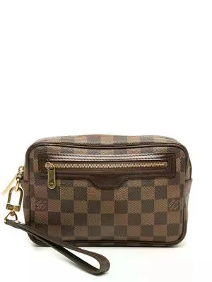 LOUIS VUITTON 2008 Damier Ebene Pochette Billets Macao Clutch Bag - Brown