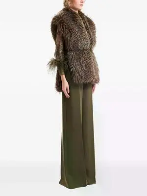 GEMY MAALOUF Belted Faux-fur Gilet