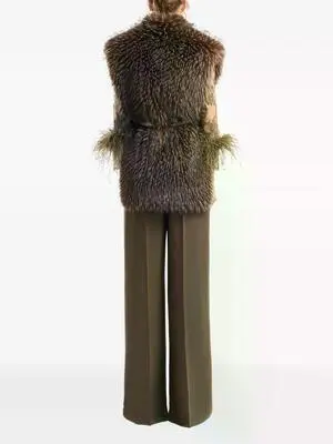 GEMY MAALOUF Belted Faux-fur Gilet