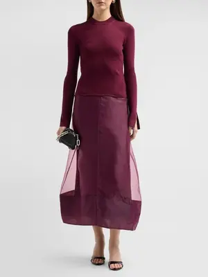Simkhai Maril Sheer Skirt Midi Dress