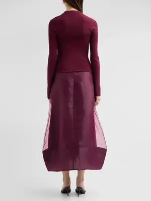 Simkhai Maril Sheer Skirt Midi Dress