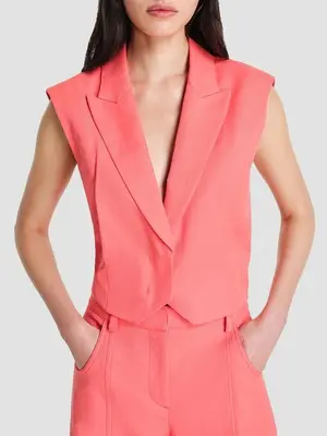 TWP Katie Linen-blend Tailored Vest