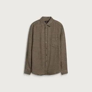 Portuguese Flannel Abstract Houndstooth Shirt - Navy