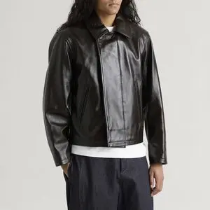 SAGE NATION Fold Leather Blouson
