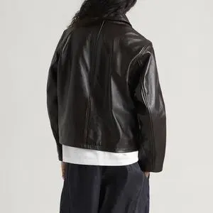 SAGE NATION Fold Leather Blouson