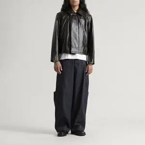 SAGE NATION Fold Leather Blouson