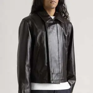 SAGE NATION Fold Leather Blouson