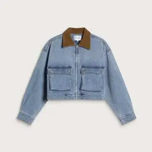 Good American Denim Swing Cropped Jacket