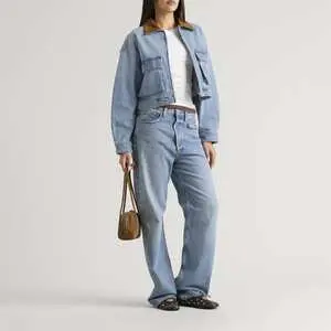 Good American Denim Swing Cropped Jacket