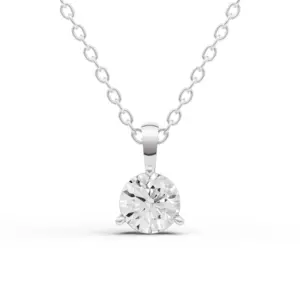 SEREIA OFFICIAL 14k Gold 0.75 Ct Prong Martini Pendant Lab Grown Diamond Solitaire White Gold - Silver