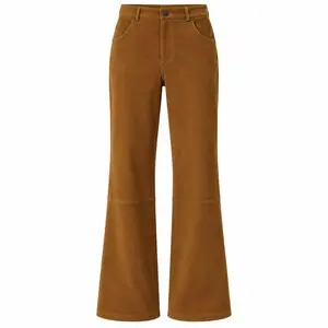 FRONT ROW SHOP Corduroy Suede Trousers Tobacco