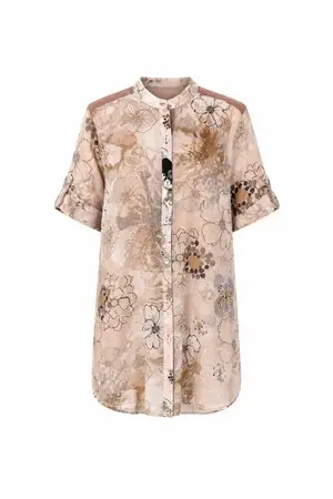 CONQUISTA Botanical Breeze Longline Shirt