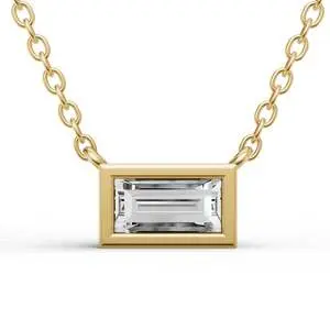 SEREIA OFFICIAL 14k Gold 0.75 Ct Lab Grown Sereia Baguette Shape Diamond Pendant Gold - Yellow