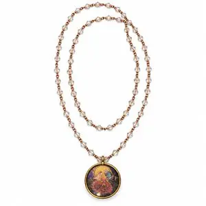 GODDESS CHARMS Glass Beaded Mala Rade Krishna - Brown