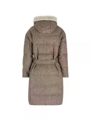 Brunello Cucinelli Belted Hooded Coat