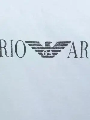 Emporio Armani Oversized Jersey T-shirt With Used-effect Logo Print