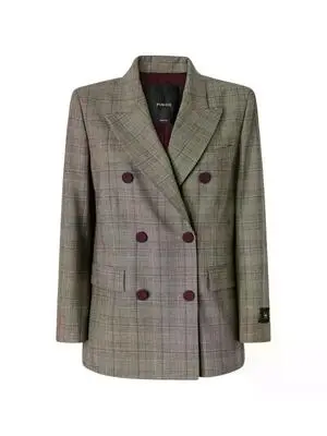 Pinko Double-breasted Check Jacket