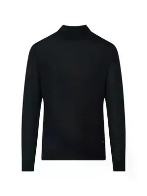 Liu Jo Mock-neck Sweater In Wool Merino - Black