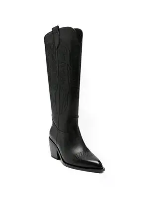 LINDA BAUMANN Embroidered Leather Boots