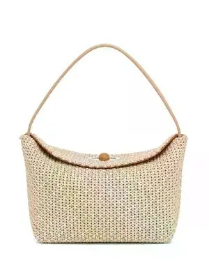 Christopher Esber Mini Turnlock Raffia Tote Bag - Neutrals